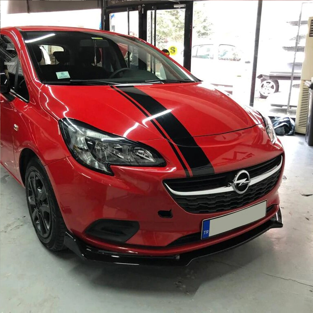 Vauxhall / Opel Corsa E 3 Piece Front Splitter in Gloss Black (2014